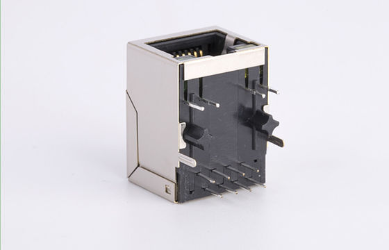 Tab Down Up POE Ethernet Connector / 1000base T Connector 2X1 With Internal Magnetics