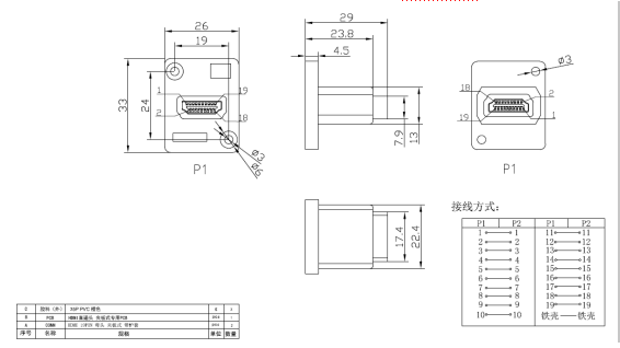 90 Degree 40V 0.5A RJ45 Panel Mount Connector Female To Female