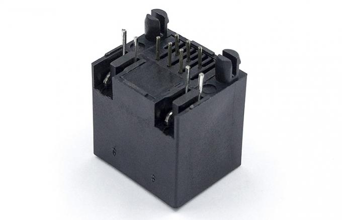 Rj11 Pcb Mount Connector With Leds Ear Tab Down 6p6c 180 Degree TM52T511SX111