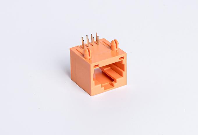 Orange Rj45 Plug Pcb Mount Unshielded Tab Down Single Port 8P8C ...